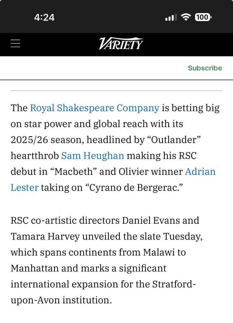Sam Heughan’s Triumph as Macbeth: A Celebration of Hard Work and ...